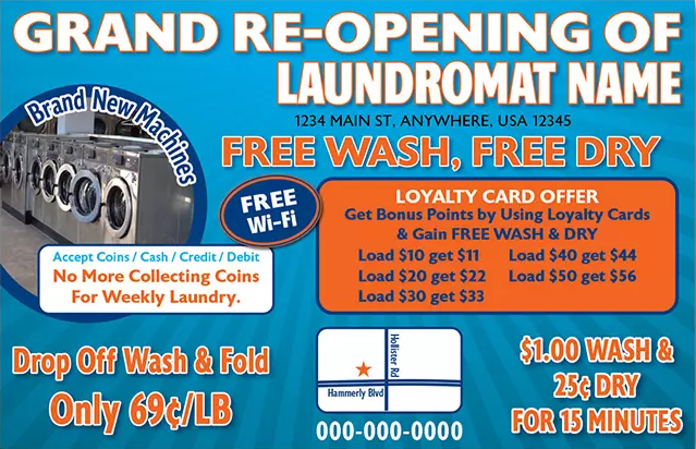 Effective Laundromat Marketing Postcards | Cactus Mailing Company