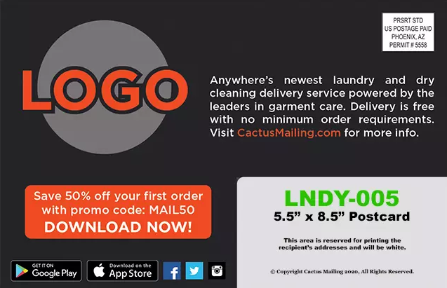 Effective Laundromat Marketing Postcards | Cactus Mailing Company