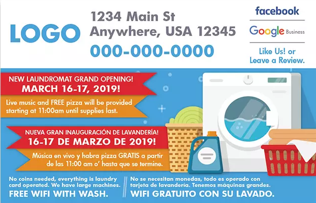 Effective Laundromat Marketing Postcards | Cactus Mailing Company